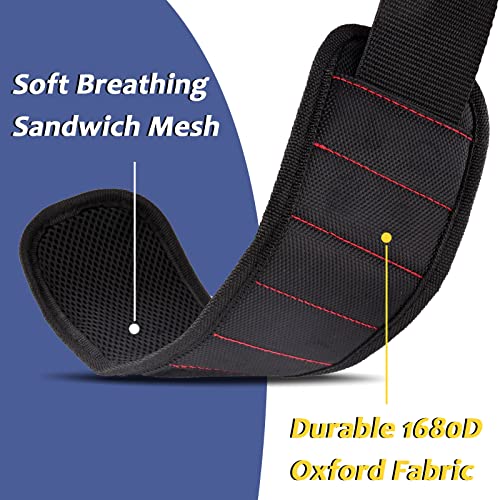 Magnetic Wristband, SURGEDO Magnetic Wrist Tool Holder with Strong Magnet for Screws, Magnetic Screw Tool Holder on Your Wrist, Excellent Small Guy Gifts for Dad Men Husband, Black