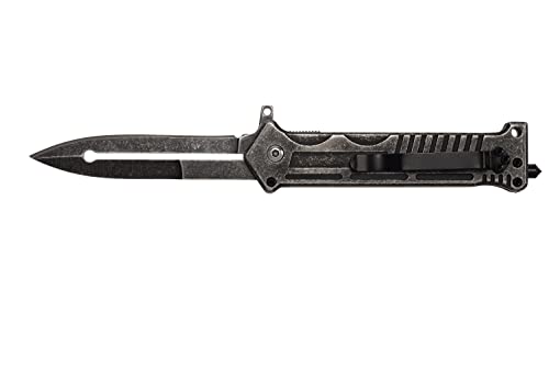 RGNINE Pocket Knife For Men Razor Blade 3.25" - Edc Knife Stainless Steel With Clip, Handle 4.75" - Tactical Folding Knives For Men, Black