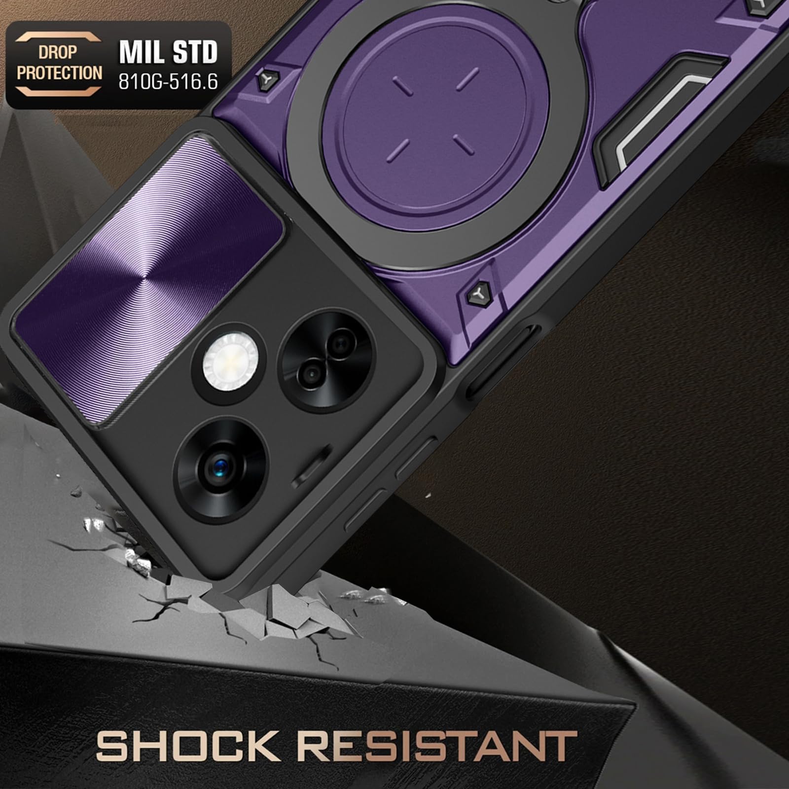 Guzhthi for Oneplus Nord N30 5G Case: Cell Phone Back Cover with Screen Protector [Lens Cap Sparkle] - Purple