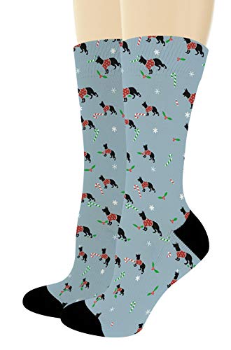 Dog Lovers Gift German Shepherd Socks Dog Print Christmas Accessories 1-Pair Novelty Crew Socks