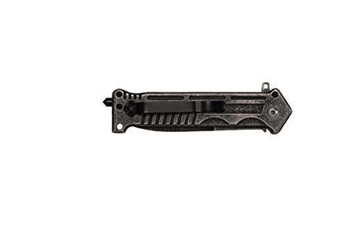 RGNINE Pocket Knife For Men Razor Blade 3.25" - Edc Knife Stainless Steel With Clip, Handle 4.75" - Tactical Folding Knives For Men, Black