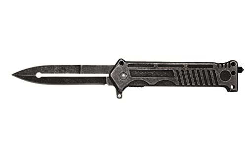 RGNINE Pocket Knife For Men Razor Blade 3.25" - Edc Knife Stainless Steel With Clip, Handle 4.75" - Tactical Folding Knives For Men, Black