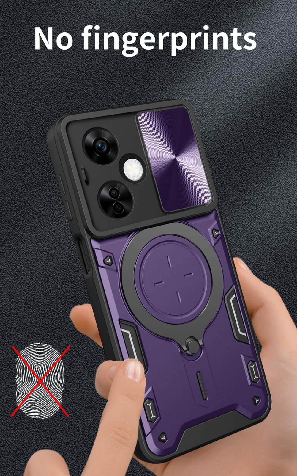 Guzhthi for Oneplus Nord N30 5G Case: Cell Phone Back Cover with Screen Protector [Lens Cap Sparkle] - Purple