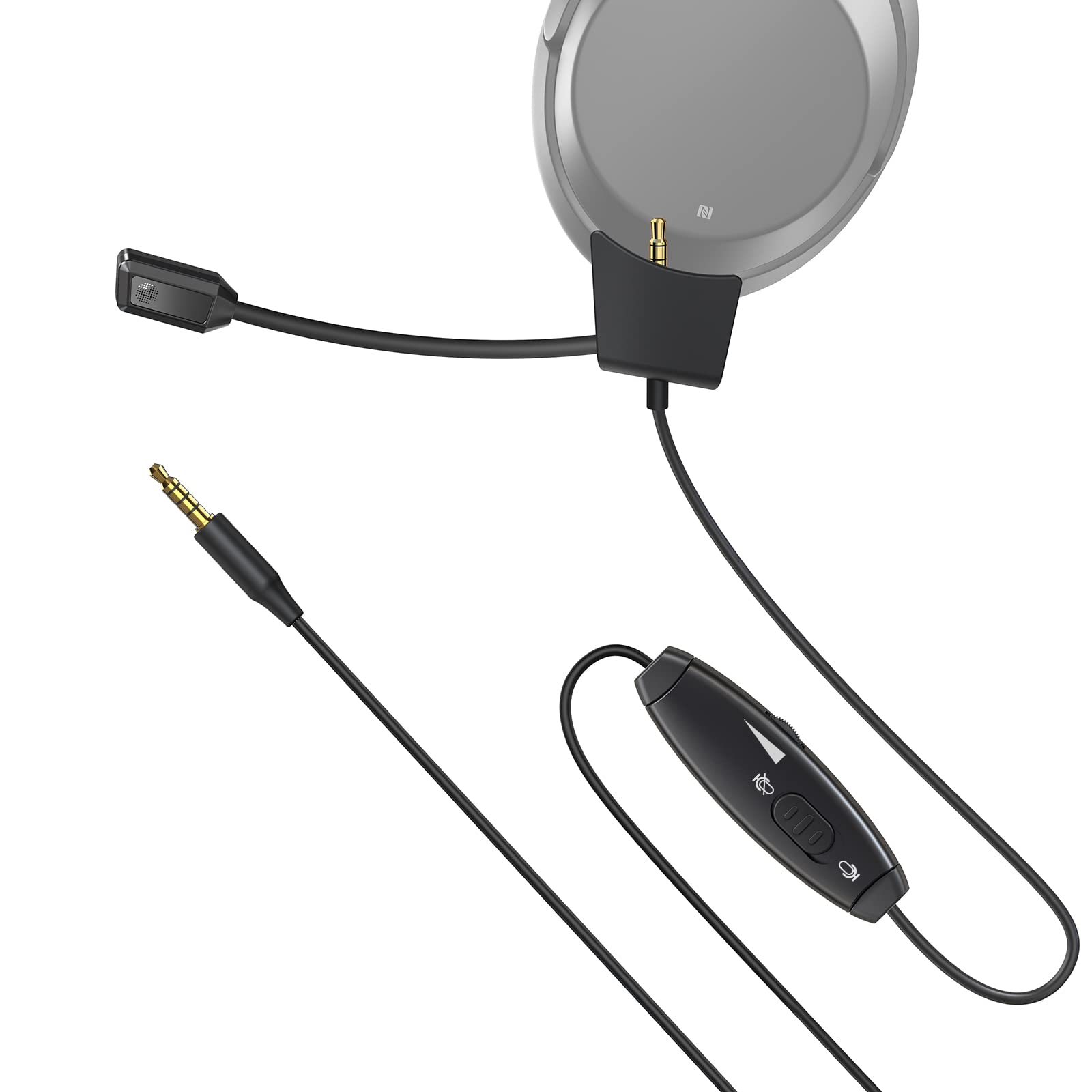 FULAIM Boom Microphone Cable Compatible with Sony WH-1000XM4 & WH-1000XM3 Headphones with Volume Control & Mute Switch for PC, Laptop, PS4 PS5 Xbox One Controller (Renewed)