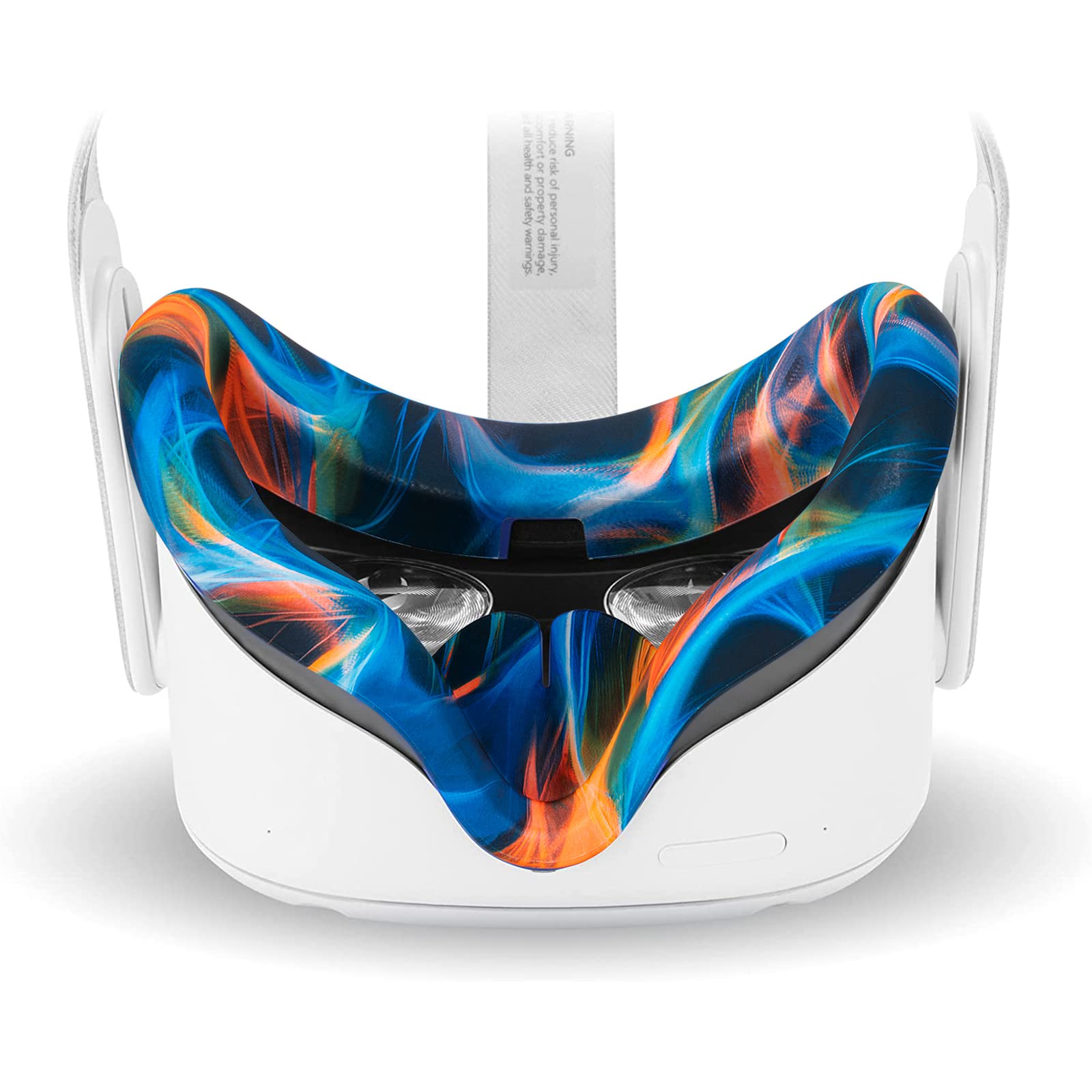 Compatible with Oculus Quest 2 Accessories, Silicone Face Cover, VR Shell Cover,Touch Controller Grip Cover,Protective Lens Cover,Disposable Eye Cover (Aurora)