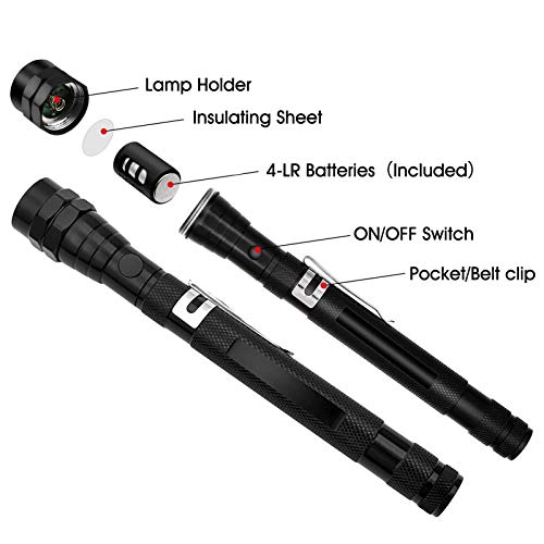 LED Magnetic Pickup Tool, Tools Gifts for Men Who Have Everything, Telescoping Pick Up Stick Magnet Tool, Telescoping Magnet Pick Up Gadget Tool for Men, DIY Handyman, Father/Dad, Husband, Boyfriend