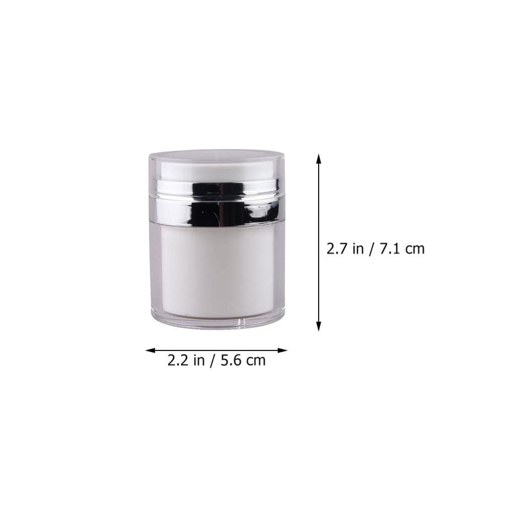 Uonlytech 3pcs Press Cream Jar Refillable Travel Jars Lotion Pump Bottle Airless Pump Jars Lotion Cosmetics Bottle Sunscreen Face Lotion Airless Sub Cream Jars Pp Empty Lotion