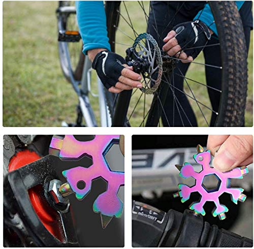 18-in-1 Snowflake Multi-Tool Screwdriver, Stainless Steel 18-1 Multitool Snow Tool (Multicolor)