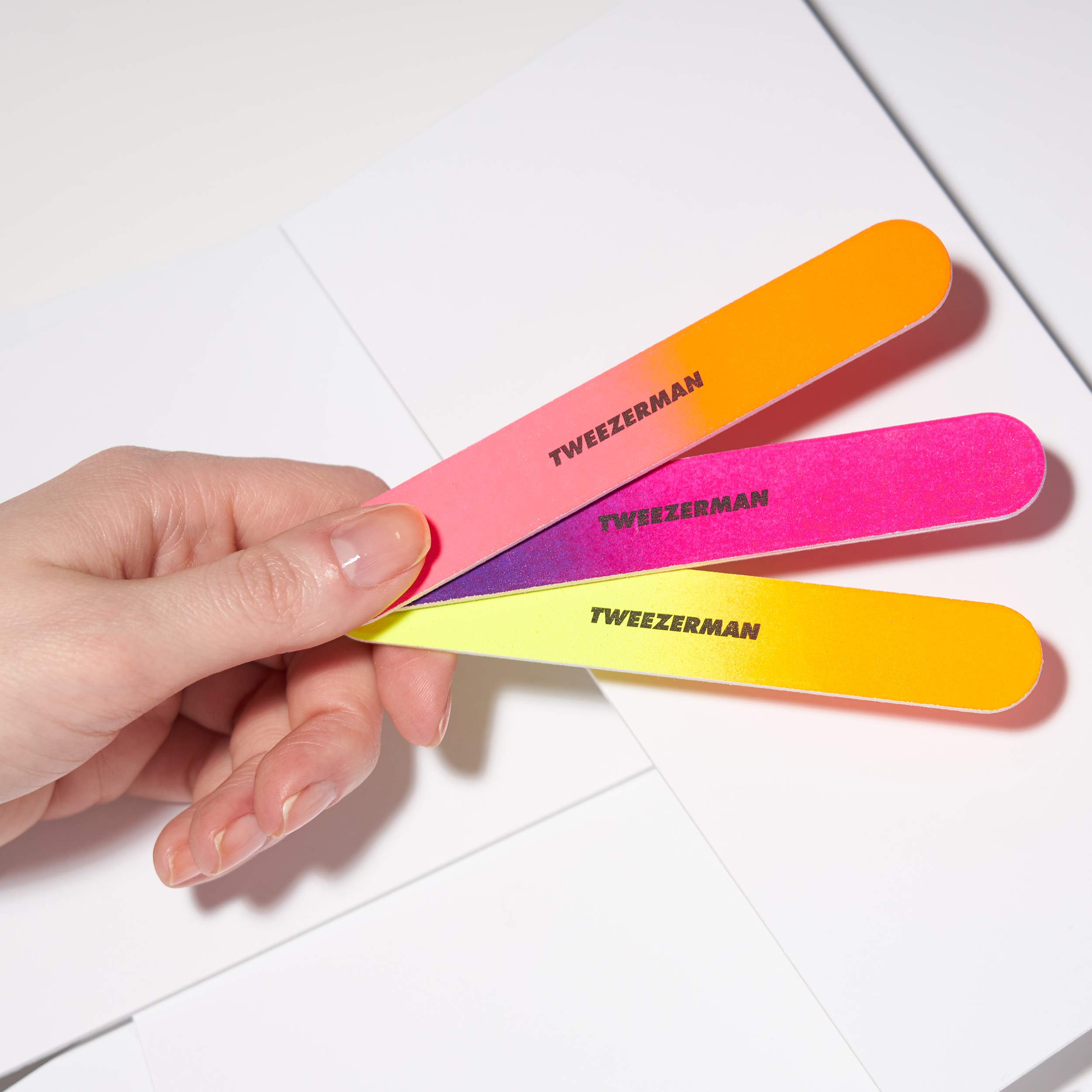 Tweezerman Neon Hot Nail Filemates Model No. 3466-R, 3 Count