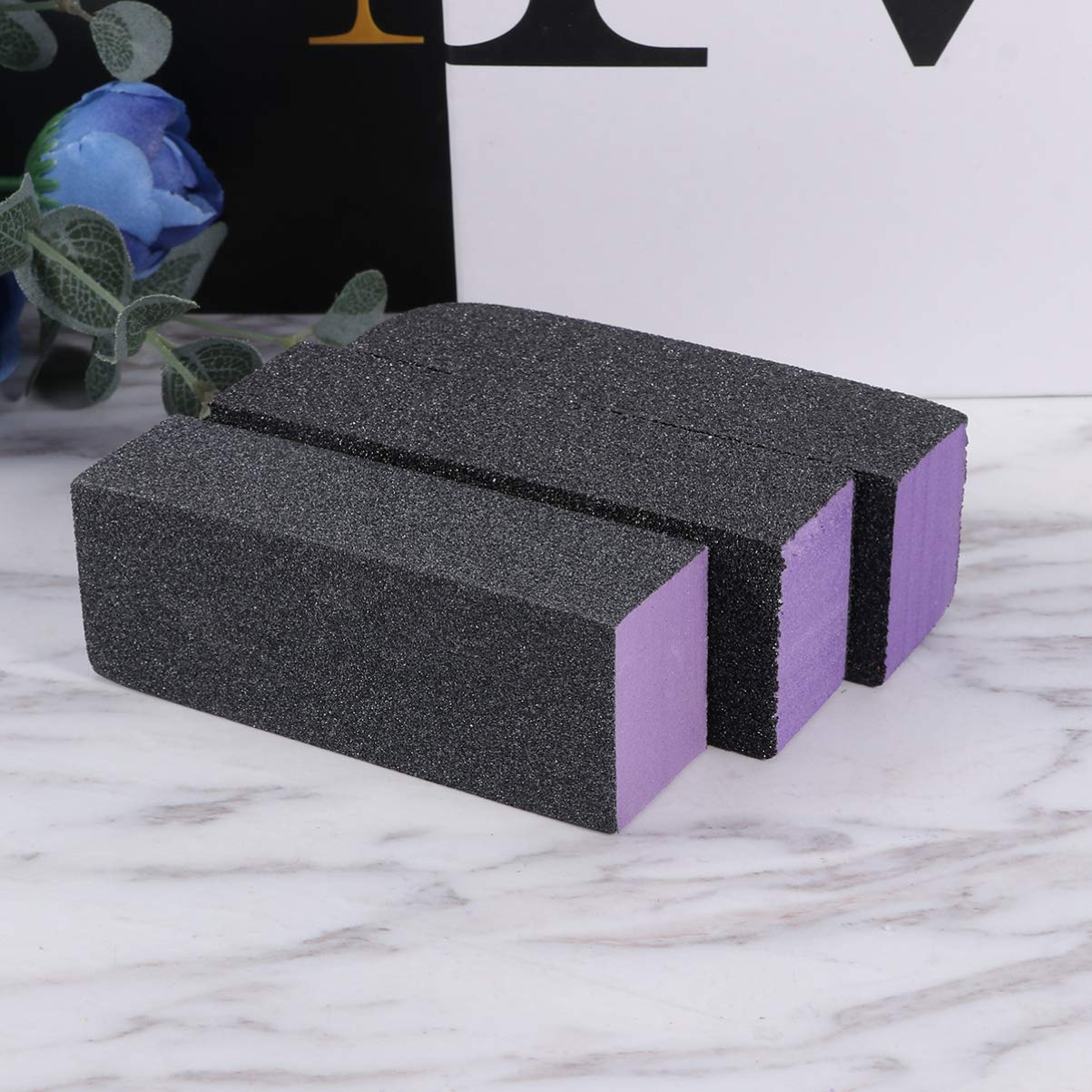 Beaupretty 3pcs Nail Files and Buffer Professional Three-sided Emery Board Buffers Nail Art Care Buffer Block Tools