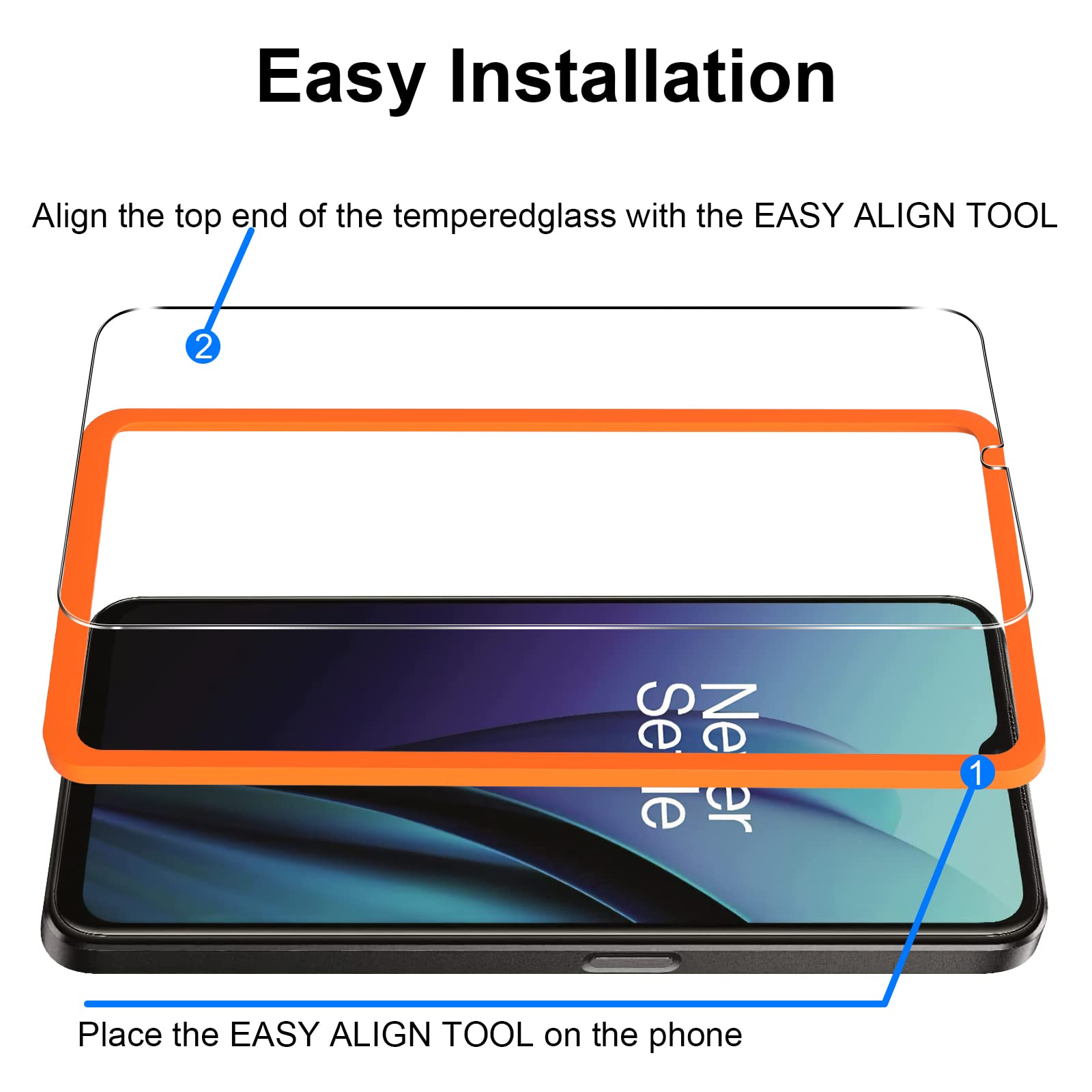 Coolpow 【3+3 PACK】 Designed for Oneplus Nord N20 SE Screen Protector plus One Nord N20 SE Screen Protector Tempered Glass Film, 9H Hardness, Ultra HD, Scratch Resistant, Easy Install, Case Friendly
