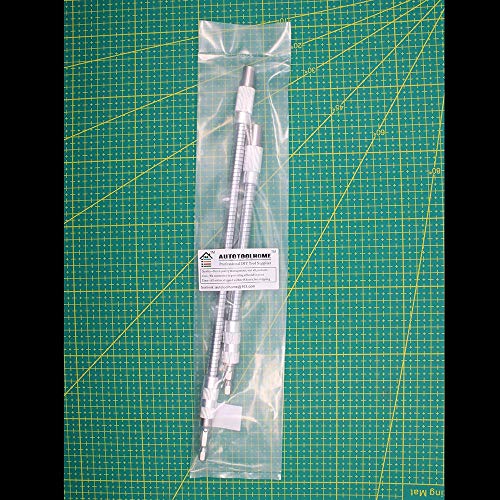 AUTOTOOLHOME 2pc Flexible Extension Drill Bit Holder Flex Shaft Impact Driver for Hand Ratchet Screwdriver Bits Quick Change Magnetic 1/4 Hex Shank