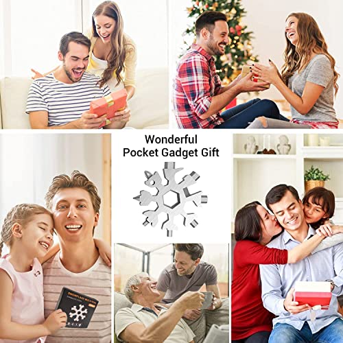 Stocking Stuffers Gifts for Men, KEEDAS 18-in-1 Snowflake Multi Tool Bottle Opener/Flat Phillips Screwdriver Kit/Wrench, Cool Gadgets for Men, Gifts for Dad on Fathers Day, Unique Christmas Gifts