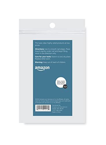 Amazon Basics Nail File Emery Boards, 50 Count, Brown