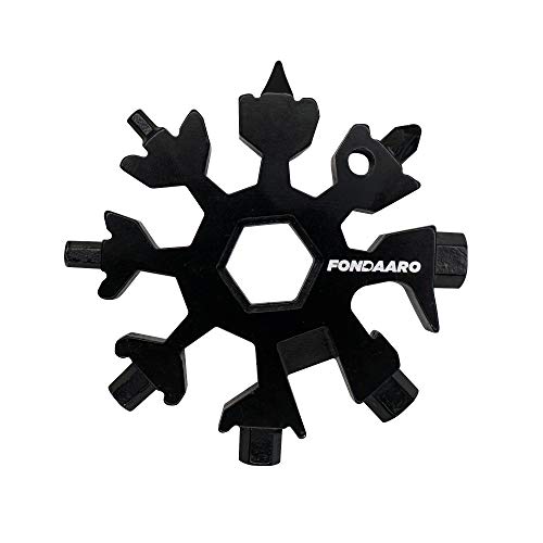 Fondaaro 18-in-1 Snowflake Stainless Multi tool - Pocket Keychain - Mini Screwdriver - Box Cutter - Bottle Opener - Cool Dads Gifts and Gadgets for Men
