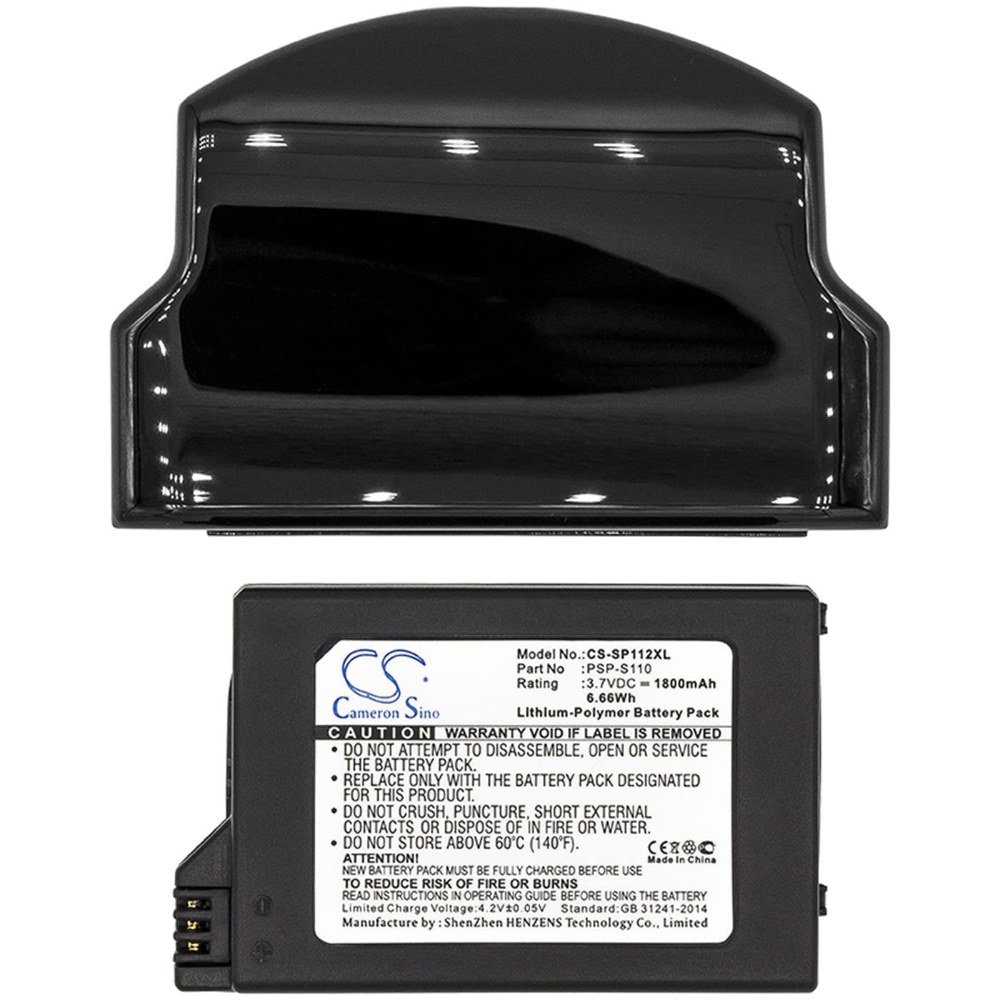 Cameron Sino Battery for Lite, PSP 2th, PSP-2000, PSP-3000, PSP-3001, PSP-3004, PSP-3008, Silm PN: PSP-S110 1800mAh / 6.66Wh
