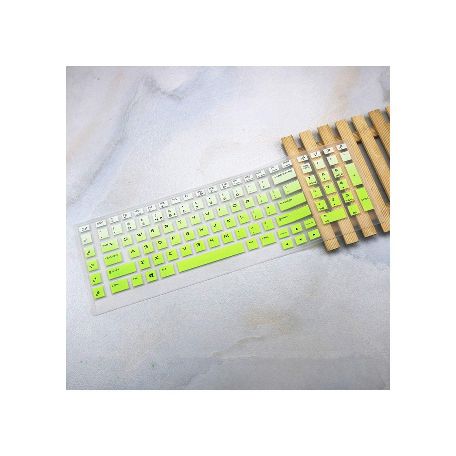 Silicone Keyboard Cover Skin Protector for Dell Alienware AREA-51M AREA-51 17 R3 M17 M15 17r5 15r4 R3 17.3 15.6 Inch Laptop-Gradient Green-