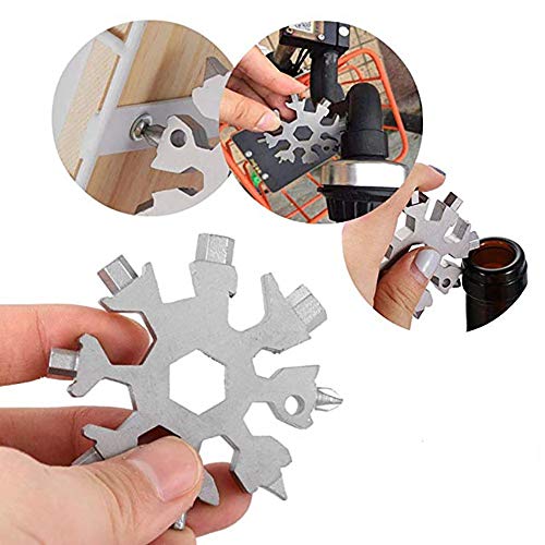Gifts for Him,18-in-1 Snowflake Multi Tool,Stainless Steel Snowflakes Multi-Tool, Incredible Tool Gifts for Men Christmas,Valentine's Day,Boyfriend ,Grilfriend(Sliver)