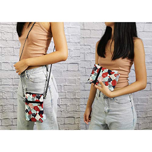 Tainada Women Crossbody Shoulder Travel Zippered Wallet Purse Clutch Phone Bag w/Detachable Strap (Mountain Pattern 3)