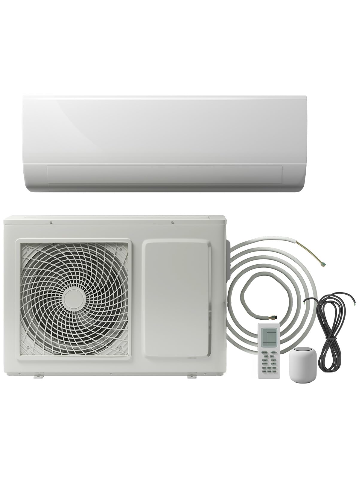 TABU Mini Split System 12000BTU Air Conditioner with Inverter, 115V Energy Saving AC/Heating System, Wall-Mounted Ductless Air Conditioner and Heater with Heat Pump, Remote Control & Installation Kit