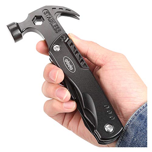 Camping Hammer Multitool Stocking Stuffers for Men Dad, 14 in 1 Mini Hammer Camping Gear Survival Tool for Men, DIY Handyman(hammer)