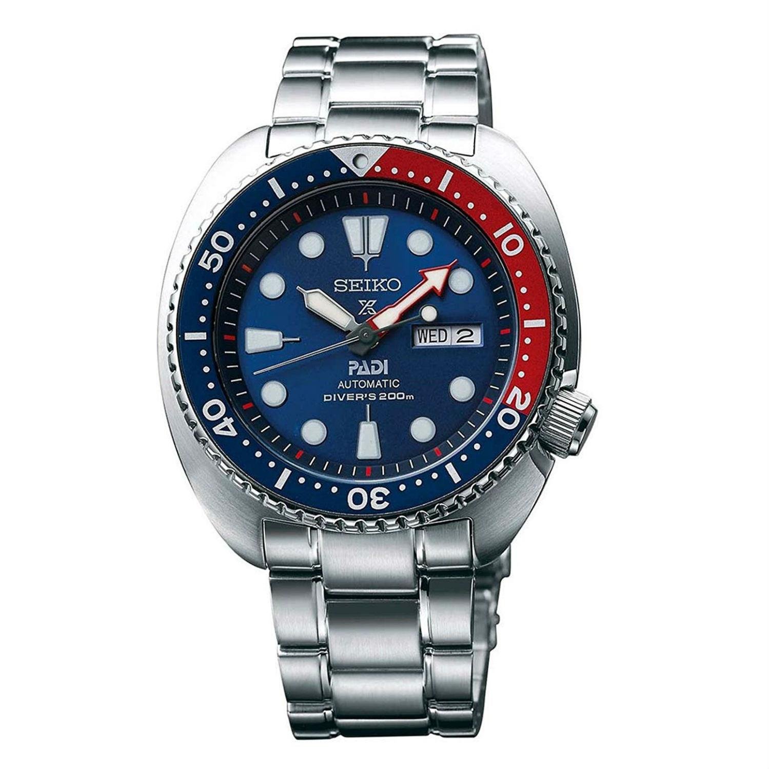 Seiko SRPA21K1 Men's Analogue Hand Loading Stainless Steel Wrist Watch, Blue/Silver, Bracelet