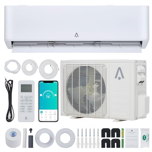 SXYCMY 12,000 BTU Split-System Air Conditioner Inverter, Split AC/Heating System 23 SEER, Cools Rooms Up to 750 Sq. Ft, Wall Mount Ductless Mini Split A/C Heat Pump Full Set with 16ft Installation Kit