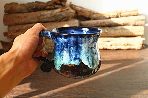 Coffee mug, pottery mug, Unique mug, 21 Oz, handmade ceramic mug, coffee lover, coffee mug pottery, Personalized mug, unique gift