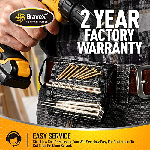 Voltstorm Magnetic Wristband - Men Women Tool Belt with 12 Strong Magnets for Holding Screws, Nails, Drill Bits - Great Gift for Men Stocking Stuffers, Handyman, Carpenter, Electrician, Framer