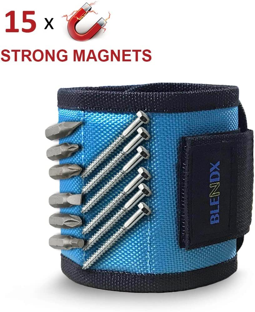 Magnetic Wristband, BLENDX Men Stocking Stuffers Gifts Tool with Strong Magnets for Holding Screws, Nails, Drill Bits Cool Tools for Father's Day Gift for Him, Men, Husband, Dad, Guys, DIY-er