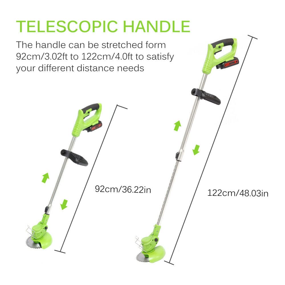 MengK 24V Electric Cordless Grass Trimmer Heavy Duty Weed Strimmer Cutter Garden Tool