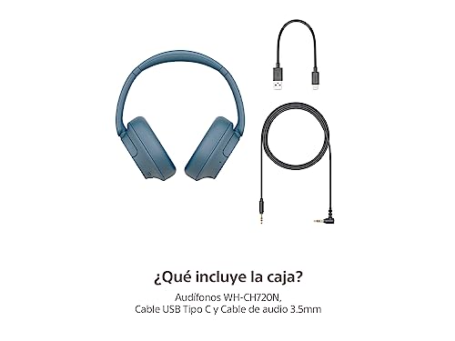 Sony WH-CH720N Noise Canceling Wireless Bluetooth Headphones - Built-in Microphone - up to 35 Hours Battery Life and Quick Charge - Blue