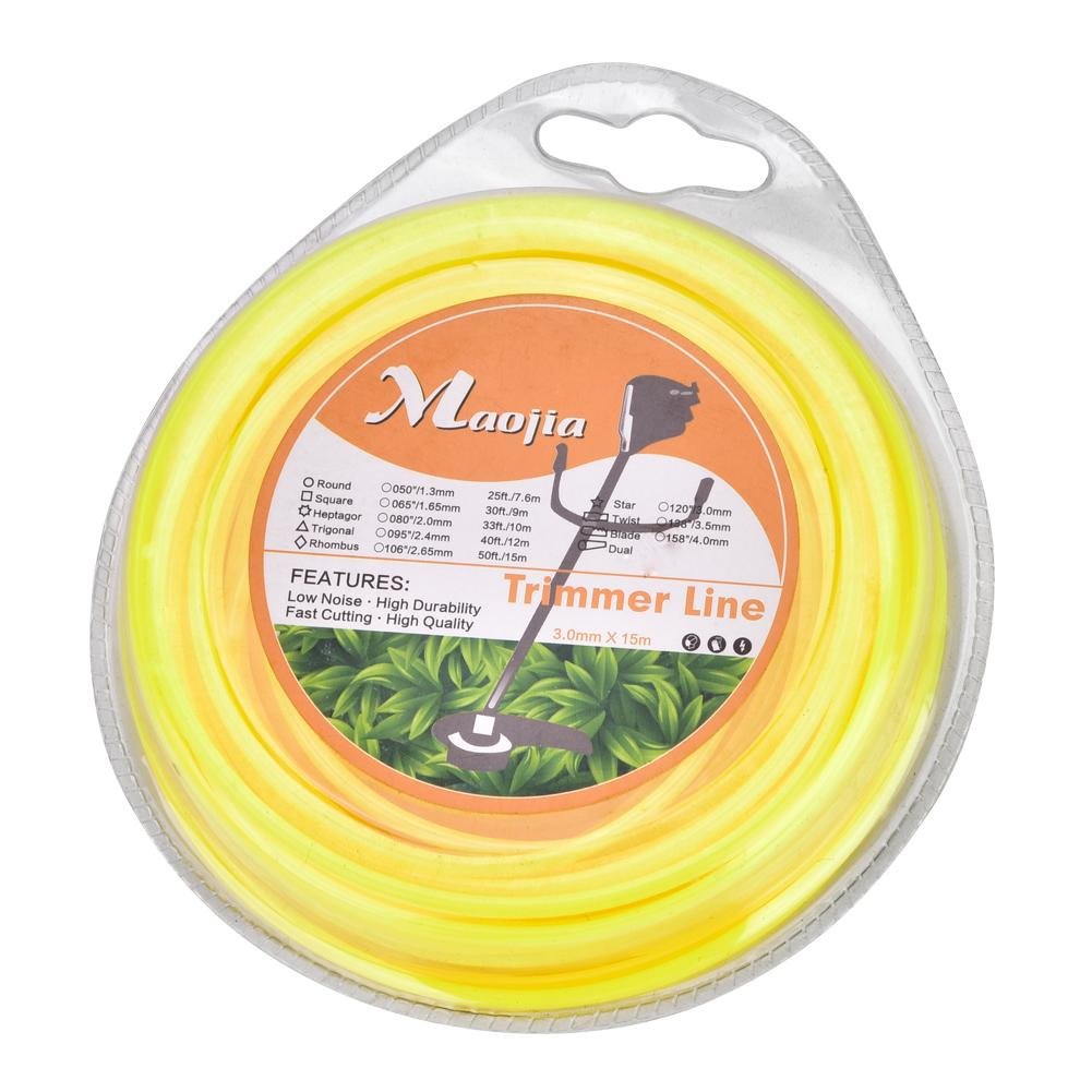 Round Grass Trimmer Line for Lawn Mower Brush Cutter Grass Trimmer Strimmer(Yellow 3.0mm*15m)
