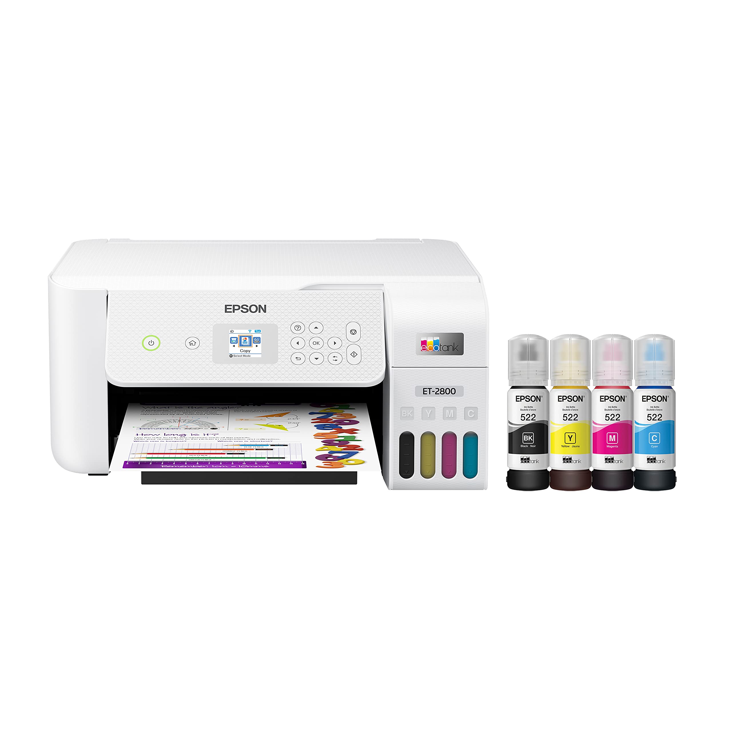 Epson EcoTank ET-2800 Wireless Color All-in-One Cartridge-Free Supertank Printer & Workforce WF-2960 Wireless All-in-One Printer with Scan, Copy, Fax, Auto Document Feeder