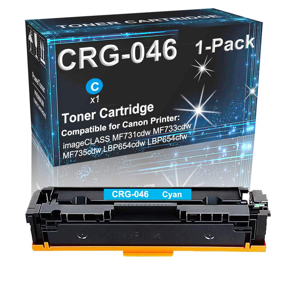 1-Pack (Cyan) Compatible Printer Toner High Yield Replacement for Canon CRG-046 046 Laser Toner Cartridge Fit for Canon Color imageCLASS MF731cdw MF733cdw MF735cdw LBP654cdw LBP654cfw Printer