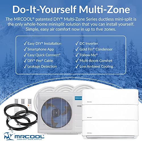 Mr Cool DIYM327HPW00C28 DIY Multi-Zone Series Ductless Heat Pump, White