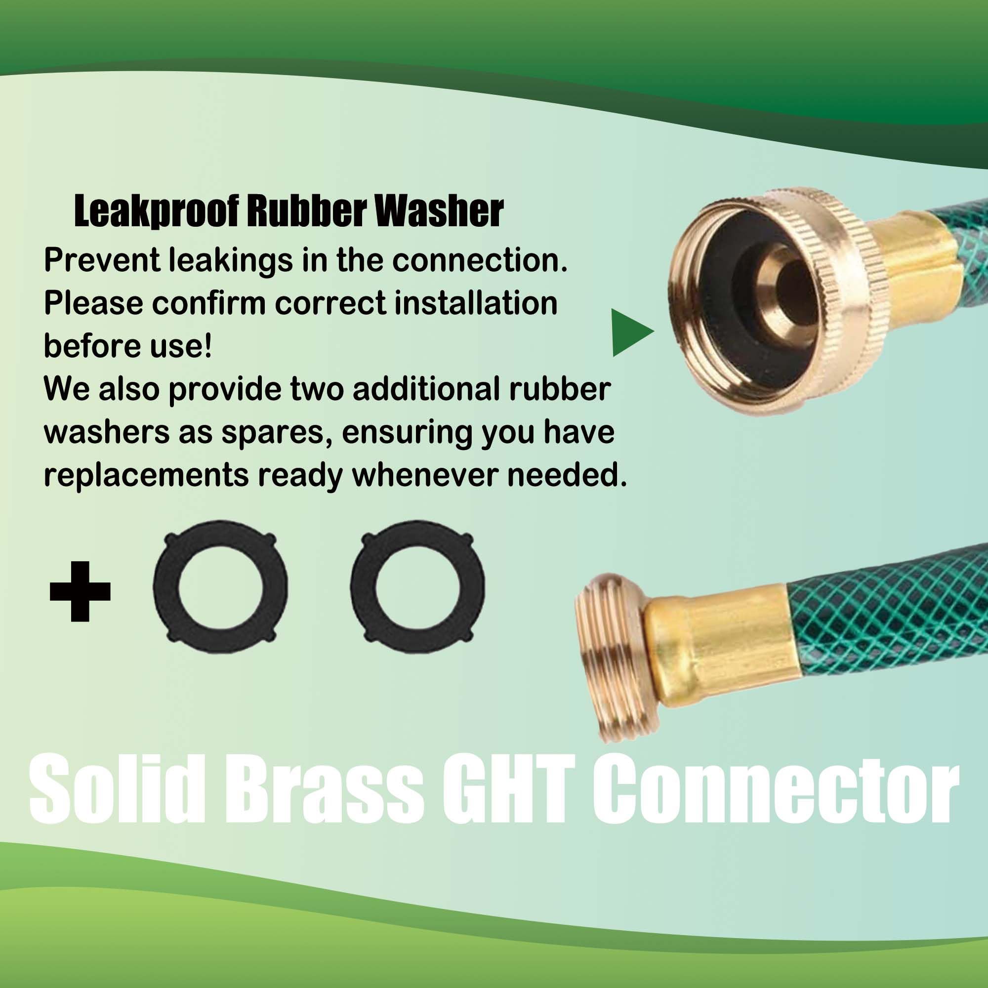 FUNJEE 1/2" 1 FT Outdoor PVC Garden Hose for Lawns, Water Hose, Boat Hose, Flexible Durable and Leakproof, Solid Brass GHT Connector(Green, 1FT)