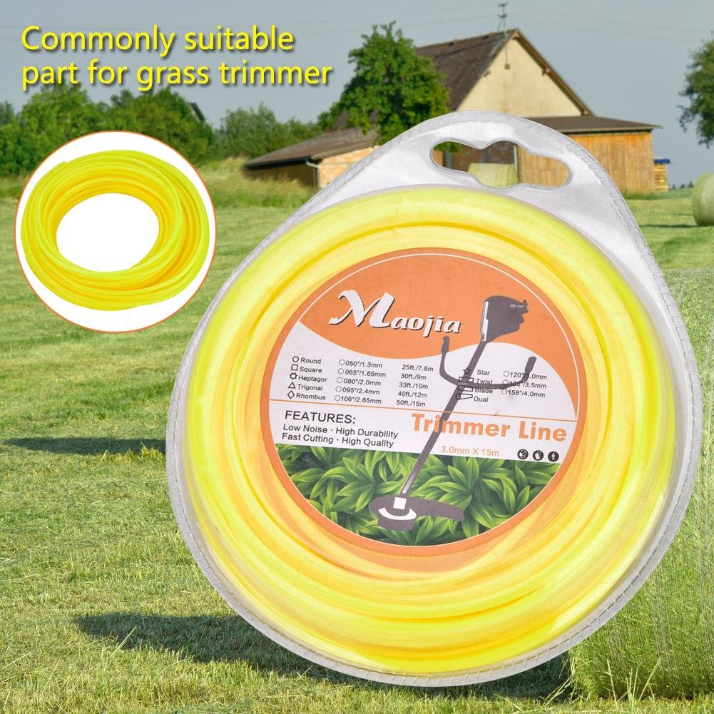 Round Grass Trimmer Line for Lawn Mower Brush Cutter Grass Trimmer Strimmer(Yellow 3.0mm*15m)