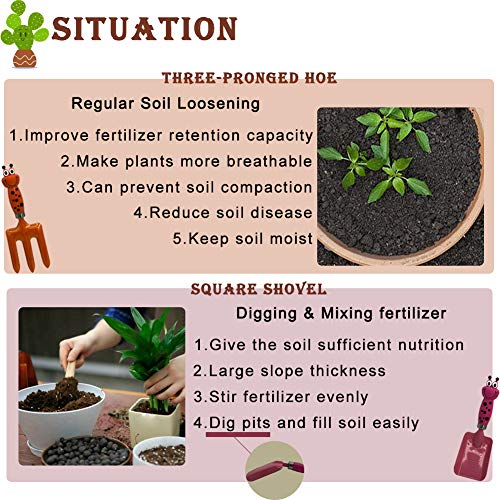 Kids Gardening Tools Set Metal for Kids Hand Shovel Mini Garden Tools for Kids, Safe Toy Gardening Tools for Soil Planting Digging Transplanting 4 Pieces