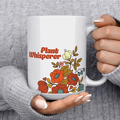 Plant Whisperer Coffee Mug, Houseplant Tea Cup, Gardner Landscape Green Thumb Gifts, Nature Lover (15oz)