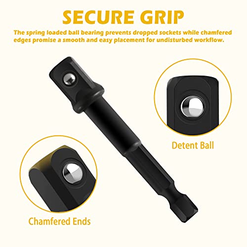 LLNDEI Universal Socket Tool Gift for Men, 11PCS Universal Socket Wrench Screwdriver Bit Set Quick Release Adapter, Self-adjusting Socket Standard 1/4"-3/4" Metric 7-19mm for DIY Home Improvement