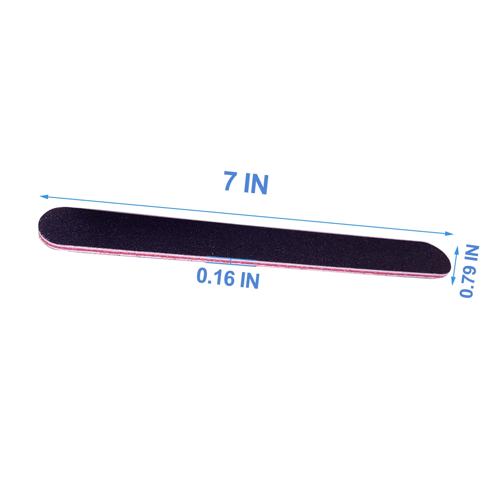 Nail File (50 Pcs), Emery Board Nail Files for Acrylic Nails and Natural Nails, Double Sided 100/180 Grit Fingernail Files, Professional Reusable Washable Emery Boards Manicure Pedicure Tool Black