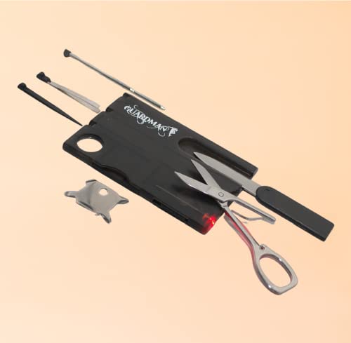GUARDMAN Credit Card Tool Survival Card Knife with LED Light - Valentines Day Gift - Pocket Tool Kit Birthday Stocking Stuffers For Him For Men Dad Gifts