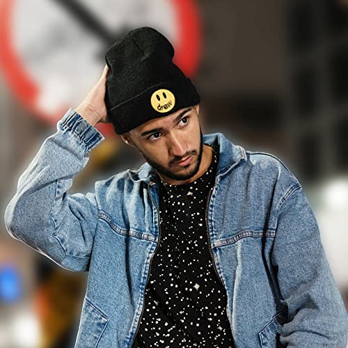 Winter Beanie Knit Hats for Men & Women Cold Weather Stylish Skull Cap Black