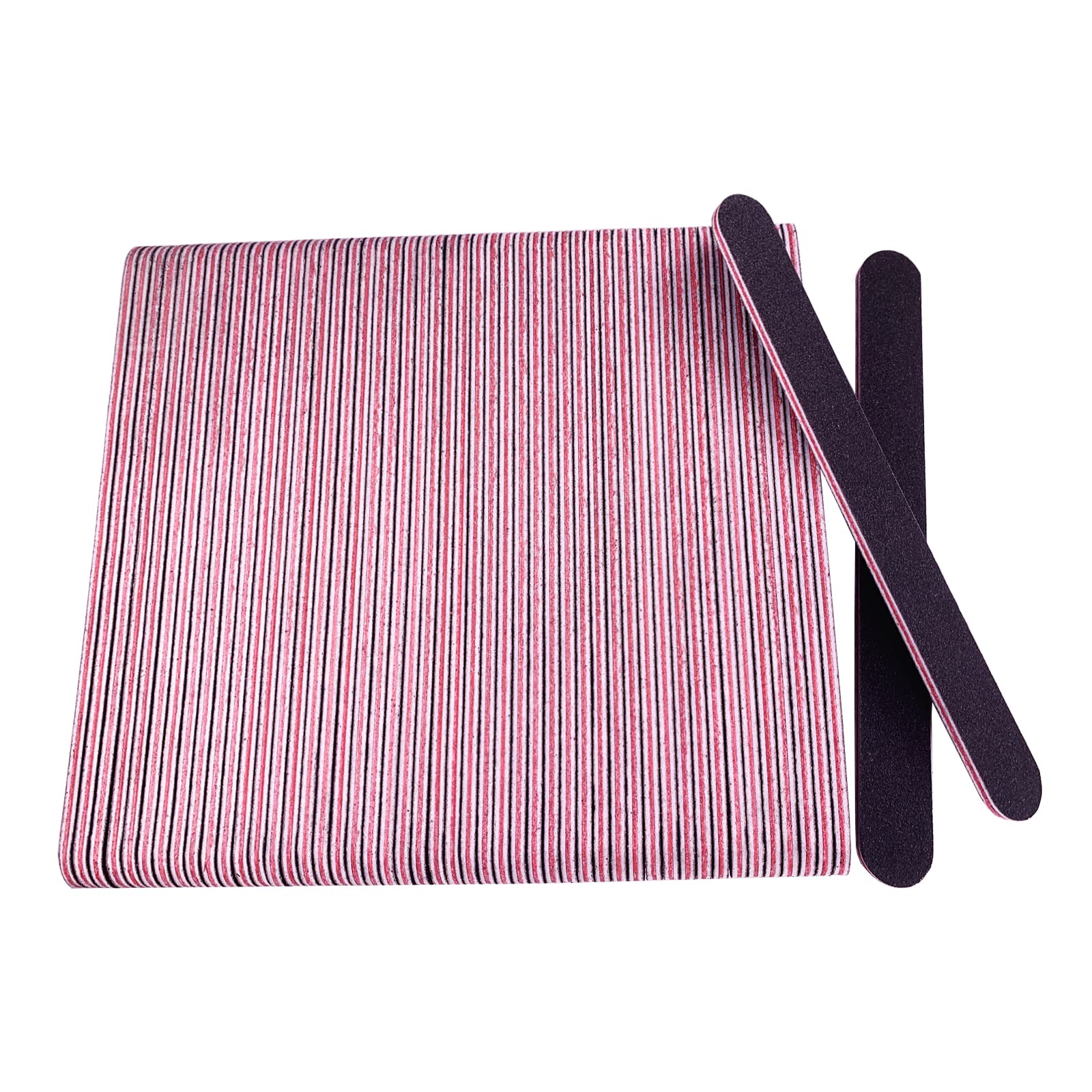 Nail File (50 Pcs), Emery Board Nail Files for Acrylic Nails and Natural Nails, Double Sided 100/180 Grit Fingernail Files, Professional Reusable Washable Emery Boards Manicure Pedicure Tool Black