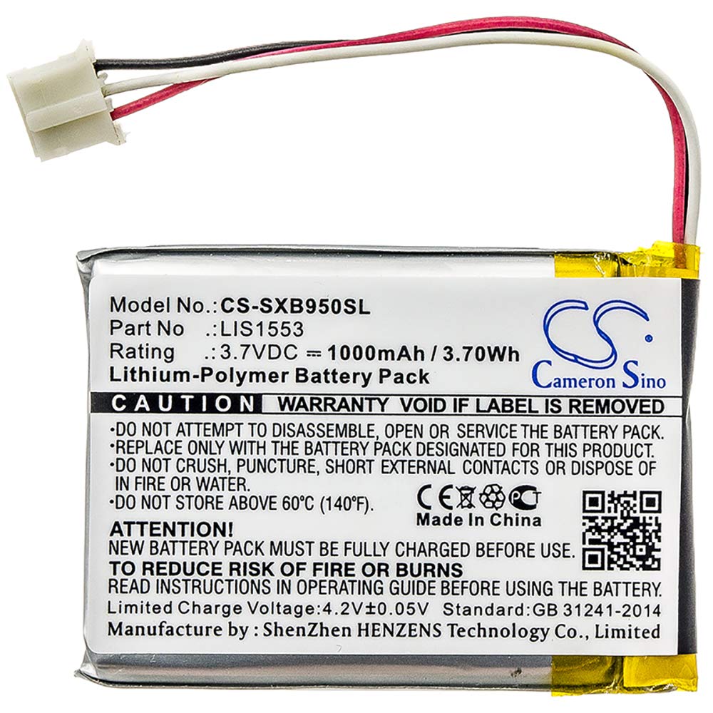 Replacement Battery for Sony MDR-XB950N1 WH-CH700N SRS-WS1 Wireless Headset,fit Part No LIS1553(SY6),1000mAh