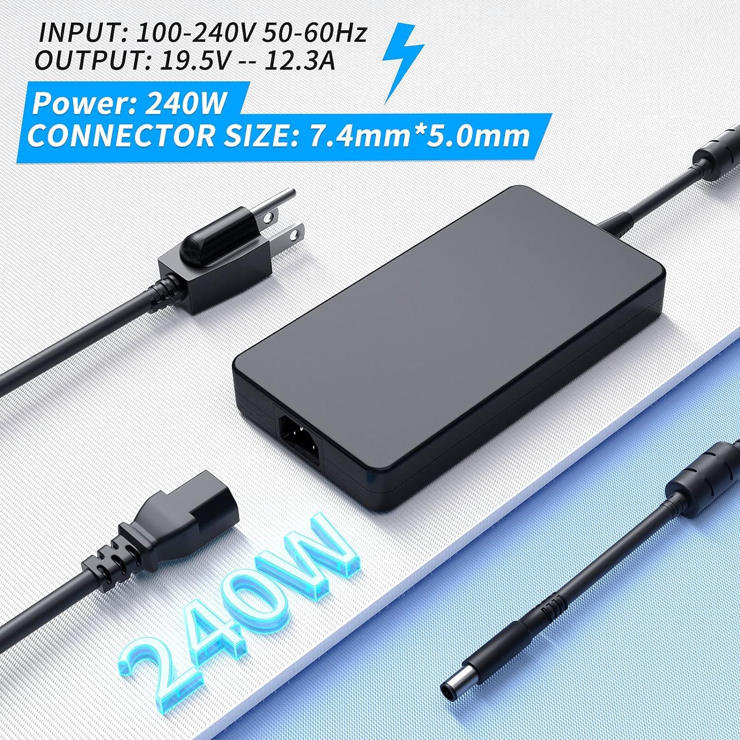 240W Charger for Dell AlienwareM17X M18X X51 13 15 17 R2 R3 R4 R5 Precision 7710 7720 7730 M6400 M6500 M6600 M6700 M6800 Area-51m PA-9E Laptops Power Supply Cord