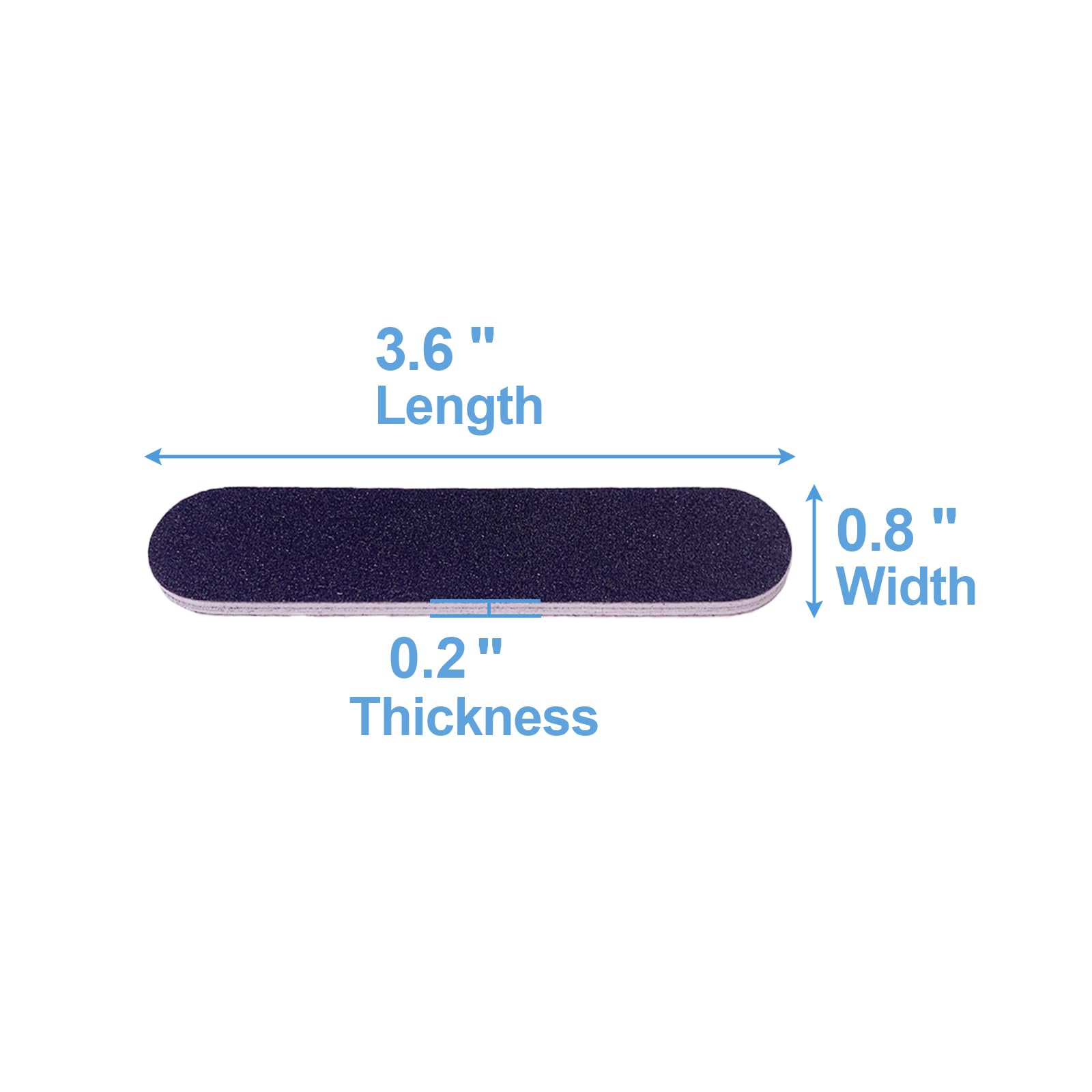 Nail Files (50 Pack), 3.6 Inch Emery Board Nail File for Acrylic and Natural Nails, 100/180 Grit Small Double Sided Fingernail Files Bulk Mini Professional Finger Nail Filer Manicure Set Black/White