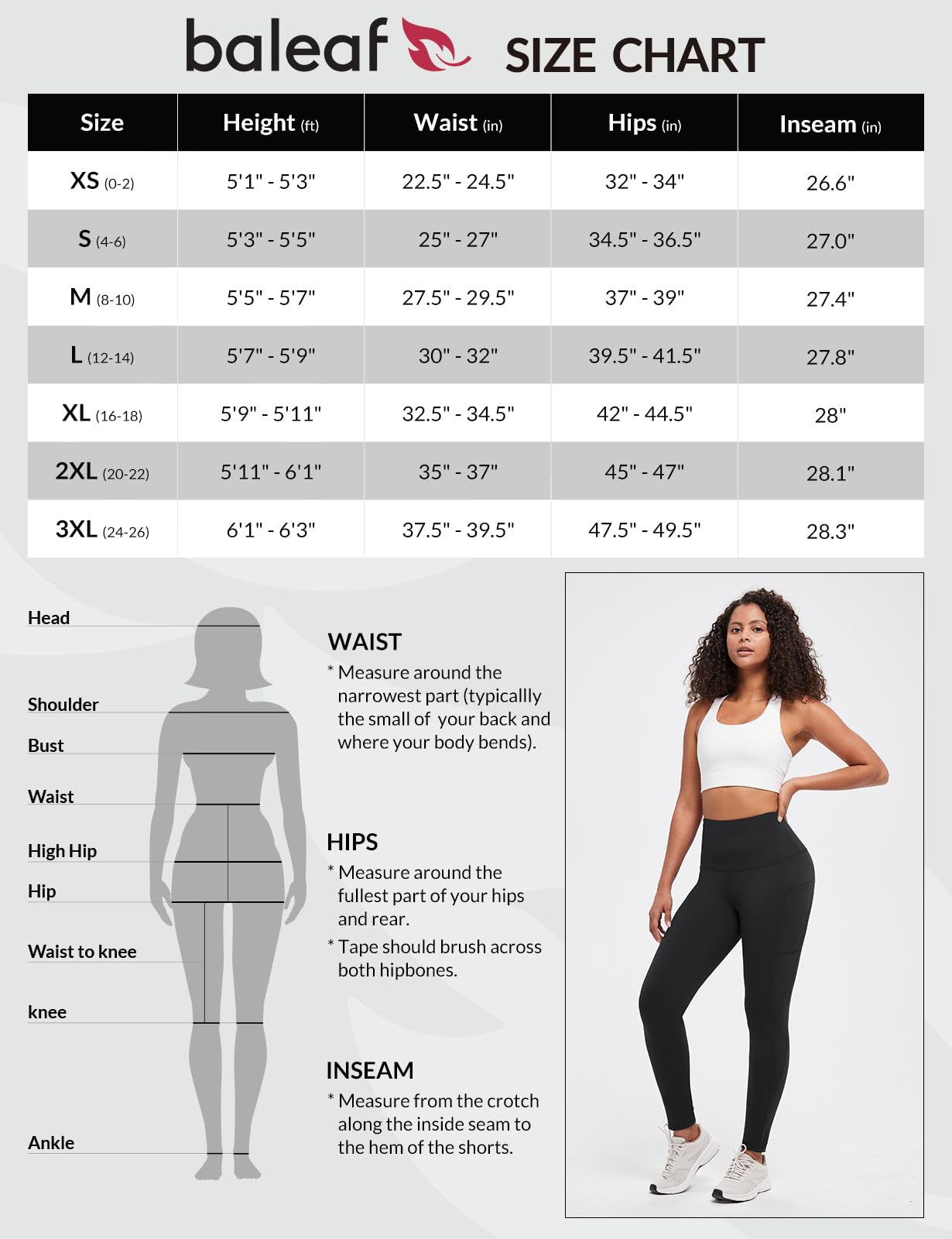 BALEAF Women's Waterproof Leggings Fleece Lined Thermal Warm Winter Yoga Water Resistant Pants with Pockets Black S