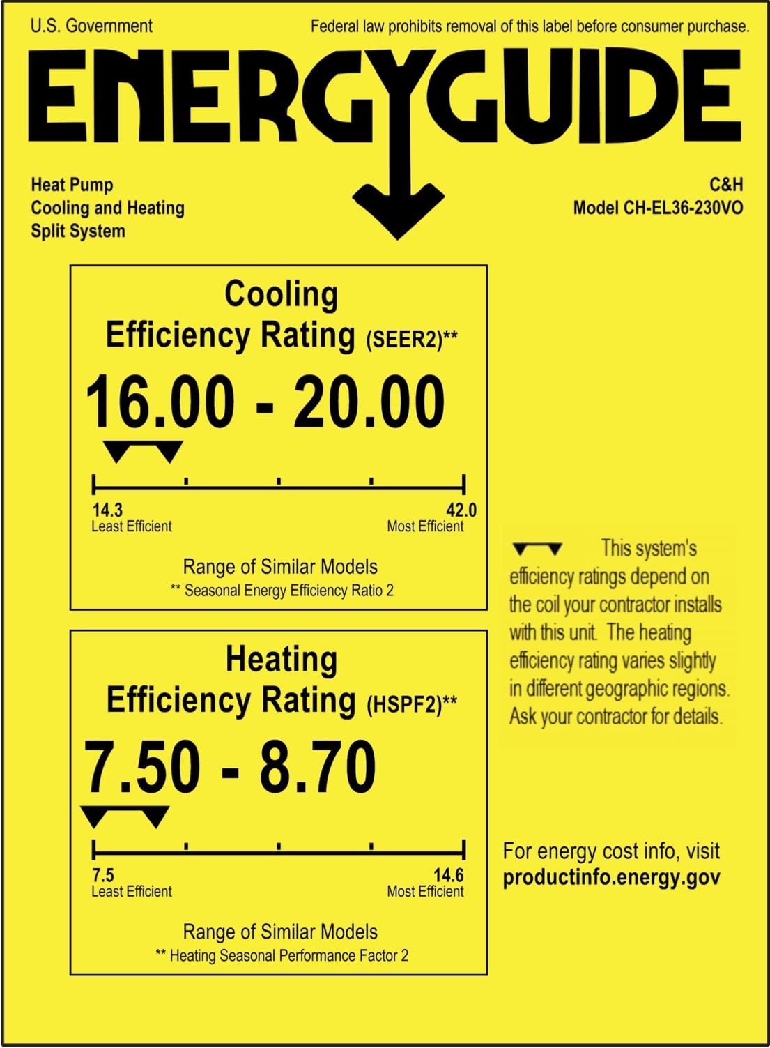 Cooper&Hunter 36,000 BTU, 230V, 17.5 SEER2, Ductless Mini Split AC/Heating System Pre-Charged Inverter Heat Pump with 16ft Installation Kit